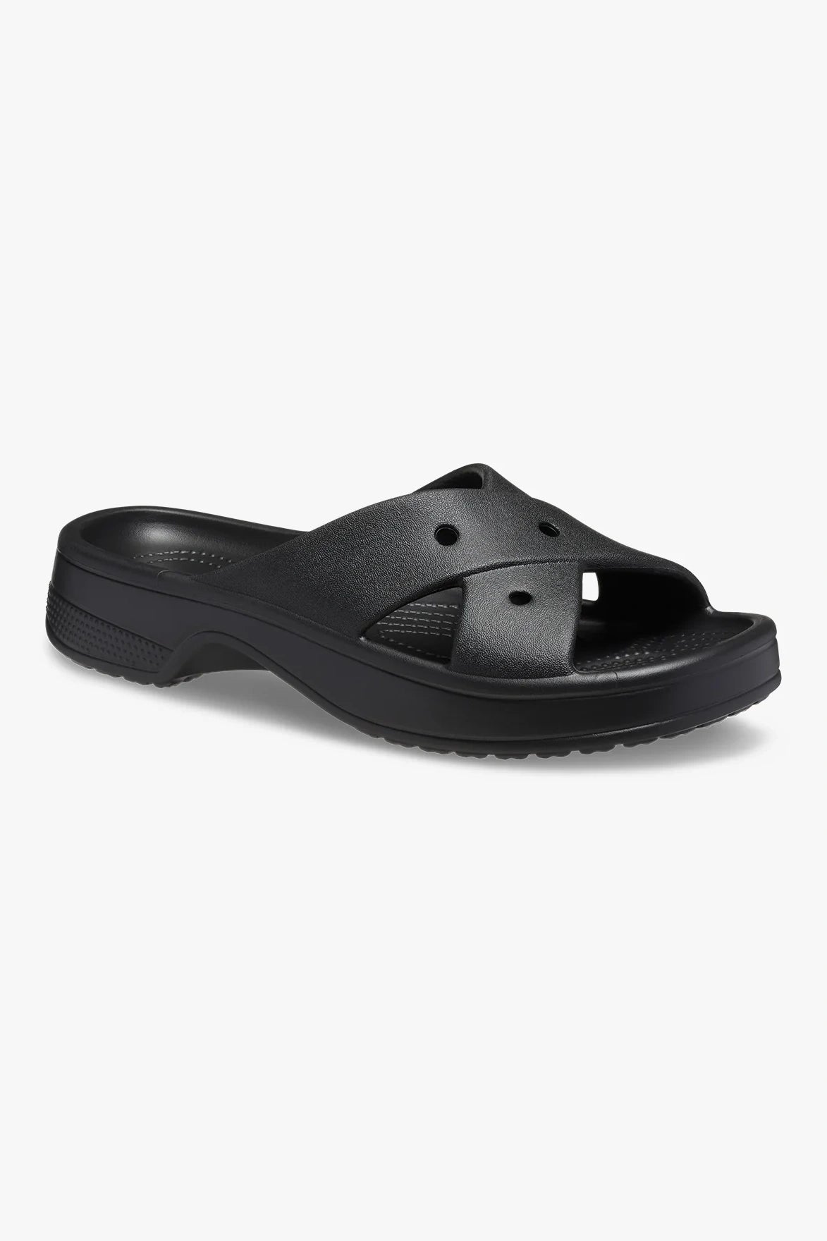 Crocs Cross Strap שחור – כפכפי נשים עם רצועות מוצלבות